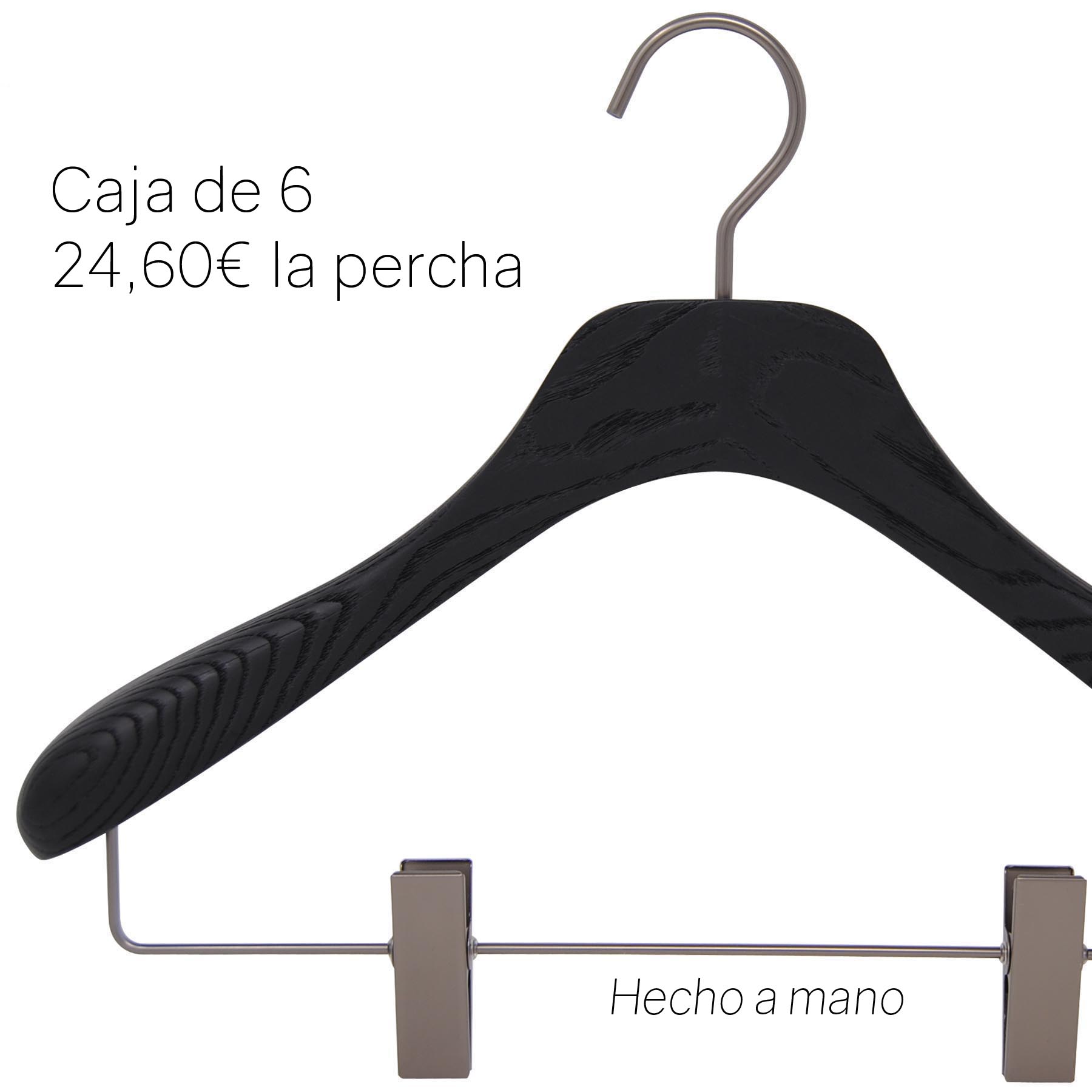 6 perchas de hombre y mujer para chaqueta y traje - negro cepillado ...
