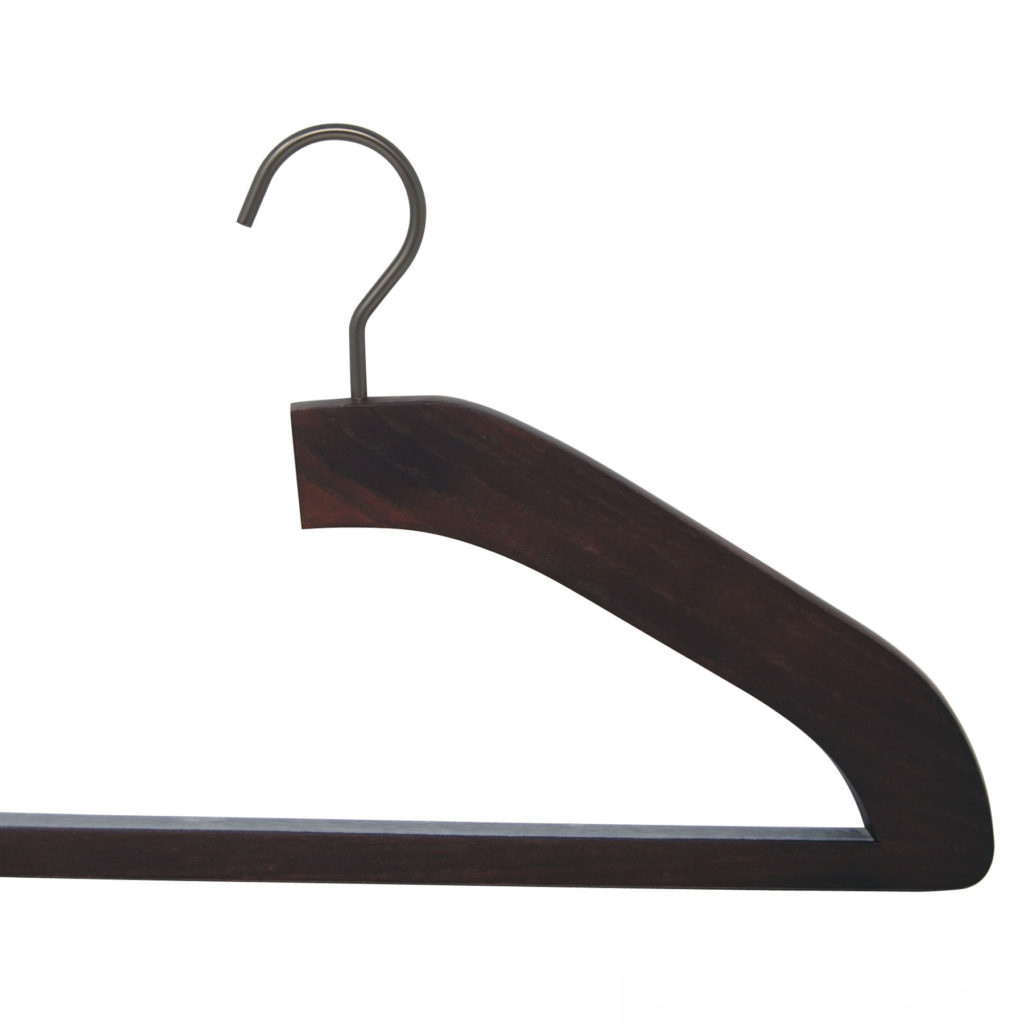 10 luxury trouser hangers in ash wood - walnut color (width 38 cm ...